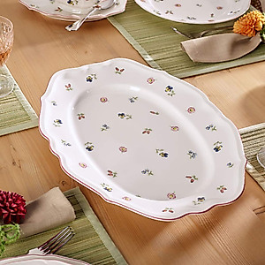 Petite Fleur Oval Platter by Villeroy & Boch - Premium Porcelain - Made in Germany - Dishwasher and Microwave Safe - 17 Inches, Floral