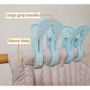 Clothes Clip Towel Clip Large Size Heavy Duty (Blue Combo)