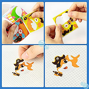 Haooryx 300pcs Ocean Animal Make A Shark Stickers Roll Funny Make Your Own Sea Creature Sticker Mix and Match Shark DIY Sticker for Water Bottles Laptop Kids Birthday Party Favors
