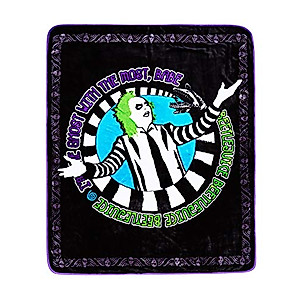 Spirit Halloween Reversible Beetlejuice Fleece Blanket