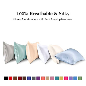 Rico Bedding 100% Pure Silk Satin Duvet with Fitted Sheet Set 4pcs, Silk Satin Fitted Sheet 15'' Deep Pocket,Silk Satin Duvet Cover,Silk Satin Pillowcases Set !!!(Queen Black)