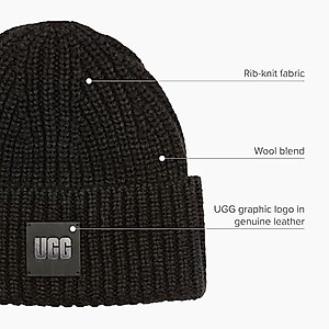 UGG Men's Chunky Rib Beanie, Black, One Size