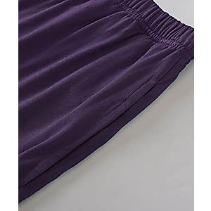 Latuza Women's Soft Bamboo Viscose Tank Top Shorts Pajamas Set 2X Eggplant