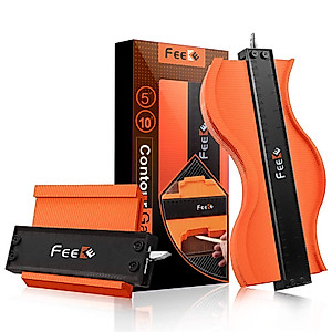 Contour Gauge 10+5 Inch with Lock, Duplicator Gauge Shape and Outline Tool Woodworking Tools Christmas Gifts for Men, Dad, Husband, Grandpa, Construction Rulers Scribe Tool Carpenter tools for Men DIY