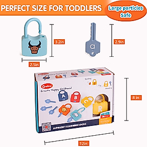 ABC Children's Learning Lock Educational Alphabet Set, Suitable for Early Childhood Education Toys for Toddlers, with 26 Locks and 26 Keys, Preschool Alphabet Learning Games for 3 Years Old and Above