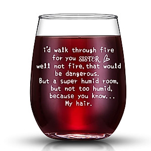 JERIO Sister Gifts from Sister - Christmas Birthday Gifts for Sisters - Funny Best Sister Gifts For Soul Sister, Big Sister, Little Sister - I'd Walk Through Fire For You Sister