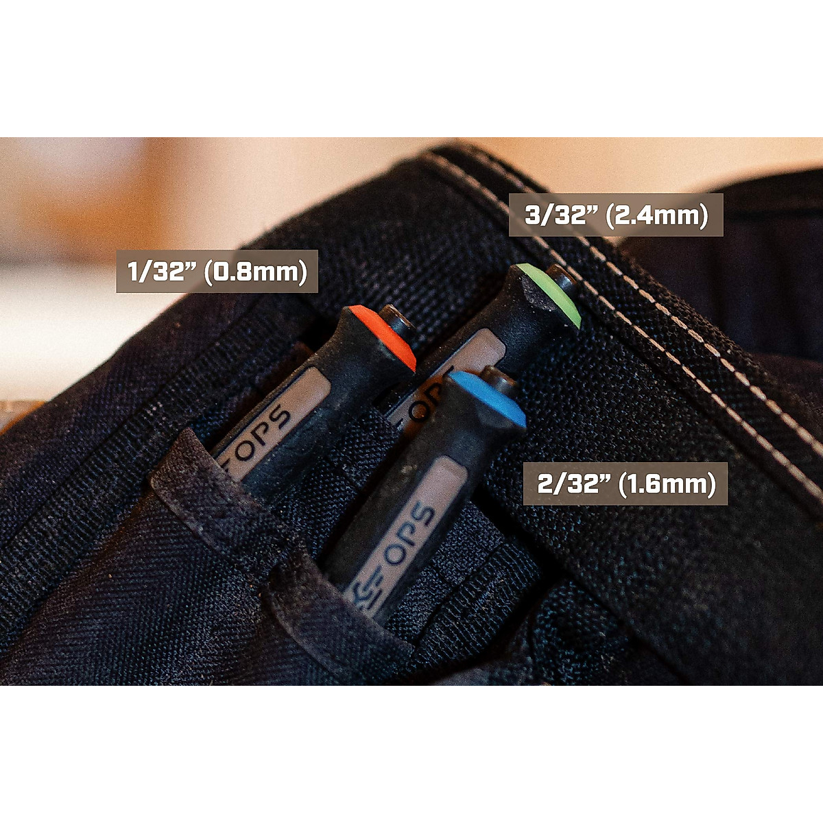 Spec Ops - SPEC-N1-3PK Tools Nail Set Punch 3-Piece Kit Includes 1/32", 1/16", 3/32", Shock-Absorbing Grip, 3% Donated to Veterans Black/Tan