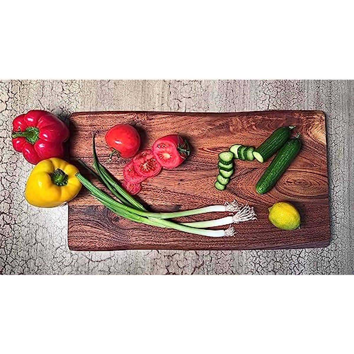 Mountain Woods Brown Hand Crafted Live Edge Acacia Cutting Board/Serving Tray | Charcuterie Board | Chopping Board for Vegetables, Fruits and Meat | Cheese Board - 20" x 11" x 0.75"