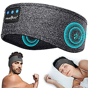 MUSICOZY Sleep Headphones Bluetooth Headband, Sleep Mask With Bluetooth Sleep Headphones, Sports Sleeping Headphones Sleep Earbuds with Ultra-Thin HD Stereo Speakers Perfect for Insomnia Workout, Jogg
