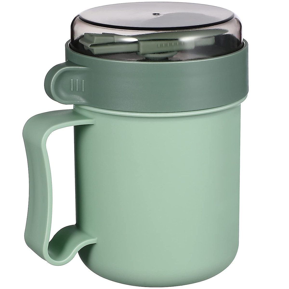 Cabilock Soup Bowls Microwave Soup Mug with Lid and Scoop Portable Food Flasks Breakfast Cup Food Jar Container for Cereal Oatmeal Soup Porridge (Green) Soup Bowls Bowl