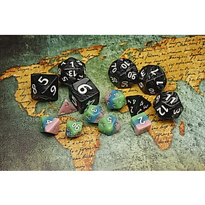 Dice- DND Dice Set 25mm RPG Dice for Dungeons and Dragons D&D Pathfinder MTG Role Playing Dice Giant Black Polyhedral Dice with Dice Bag