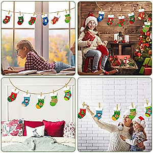 SICOHOME Christmas Cut-Outs for Classroom 4"x6" Assorted Xmas Stocking Cut-Outs with Glue Point Dots for Winter Bulletin Board Classroom School Christmas Candy Party Decorations