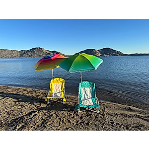 Nice C Beach Chair with Cooler and Umbrella + Low Beach Camping Chair