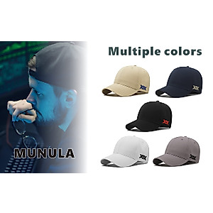 MUNULA Oversize Baseball Cap XXL Big Head Hats for Men Large Embroidery Hats Dad Hat Adjustable 23.6"-26.8" (White)
