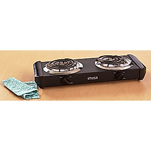 IMUSA USA GAU-80306 Electric Double Burner 1750-Watts , Black