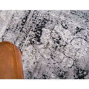 Unique Loom Sofia Collection Area Rug - Salle Garnier (6' 1" x 9' Rectangle, Black/ Ivory)