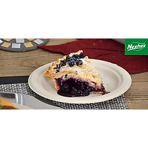 NexHex 7" Paper Plates [150-Pack] Brown Compostable Disposable Biodegradable Premium Natural Eco-Friendly Bagasse, Made of Sugar Cane Fibers Heavy-Duty Quality