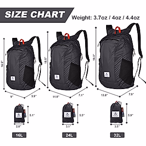 4Monster Hiking Daypack,Water Resistant Lightweight Packable Backpack for Travel Camping Outdoor (Grey, 16L)