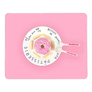Pink Heat Resistant Nonslip Table Mat, Multipurpose Extra Large Silicone Nonstick Pastry Mat, Countertop Protector, 19.7''15.7"