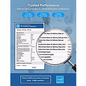 Govee Smart Air Purifiers for Pets, Wi-Fi Air Purifiers for Home Large Room Bedroom, H13 True HEPA Filter Cleaner with Washable Filter for Pet Hair, Odors, PM2.5 Sensor, Auto Mode