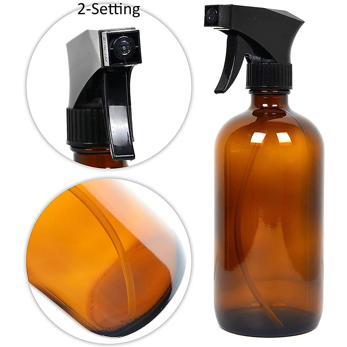 Amber Glass Spray Bottles,Glass Spray Bottles for Cleaning Solutions"Glass Spray Bottle,Window Cleaners Aromatherapy Facial Hydration Watering Flowers Hair Care Empty Amber Glass Spray Bottles