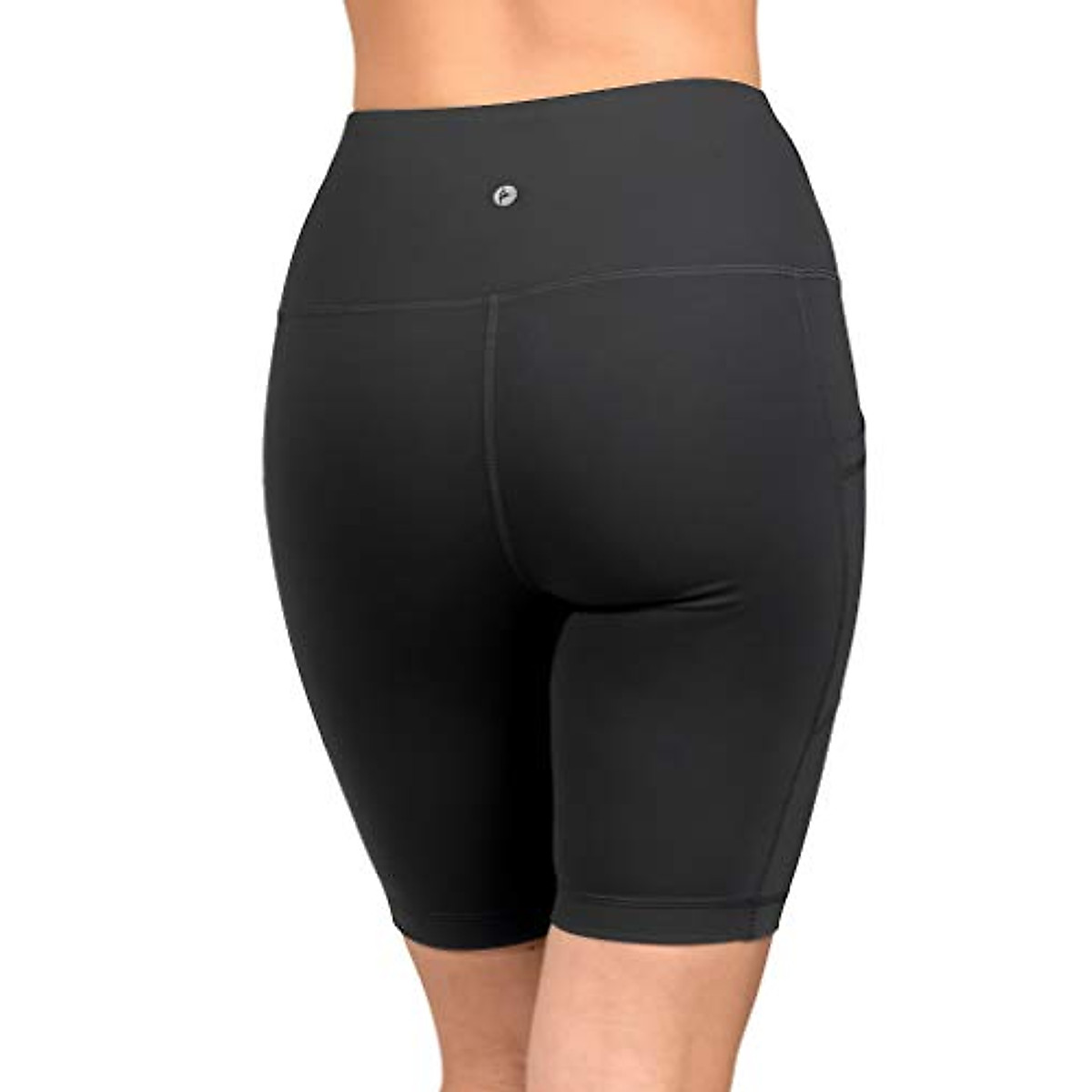 90 Degree By Reflex - High Waist Power Flex Biker Shorts with Side Pockets - 5", 7", 9" - Black 9" - Medium