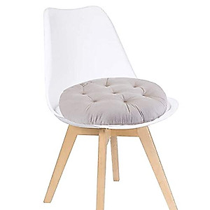 Big Hippo Chair Pads with Ties, Soft 17-Inch Round Thicken Chair Pads Seat Cushion Pillow for Garden Patio Home Kitchen Office or Car Sitting(Beige)