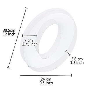 WENPACK 12" Cardboard Number Shaped Mache Decorative Strawberries Fillable Sweets Candy Box with Clear Lid (White, 0)