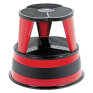 Cramer 100143 Kik-Step Steel Step Stool, 350 lb Cap, 16-Inch Dia. x 14 1/4h, Red