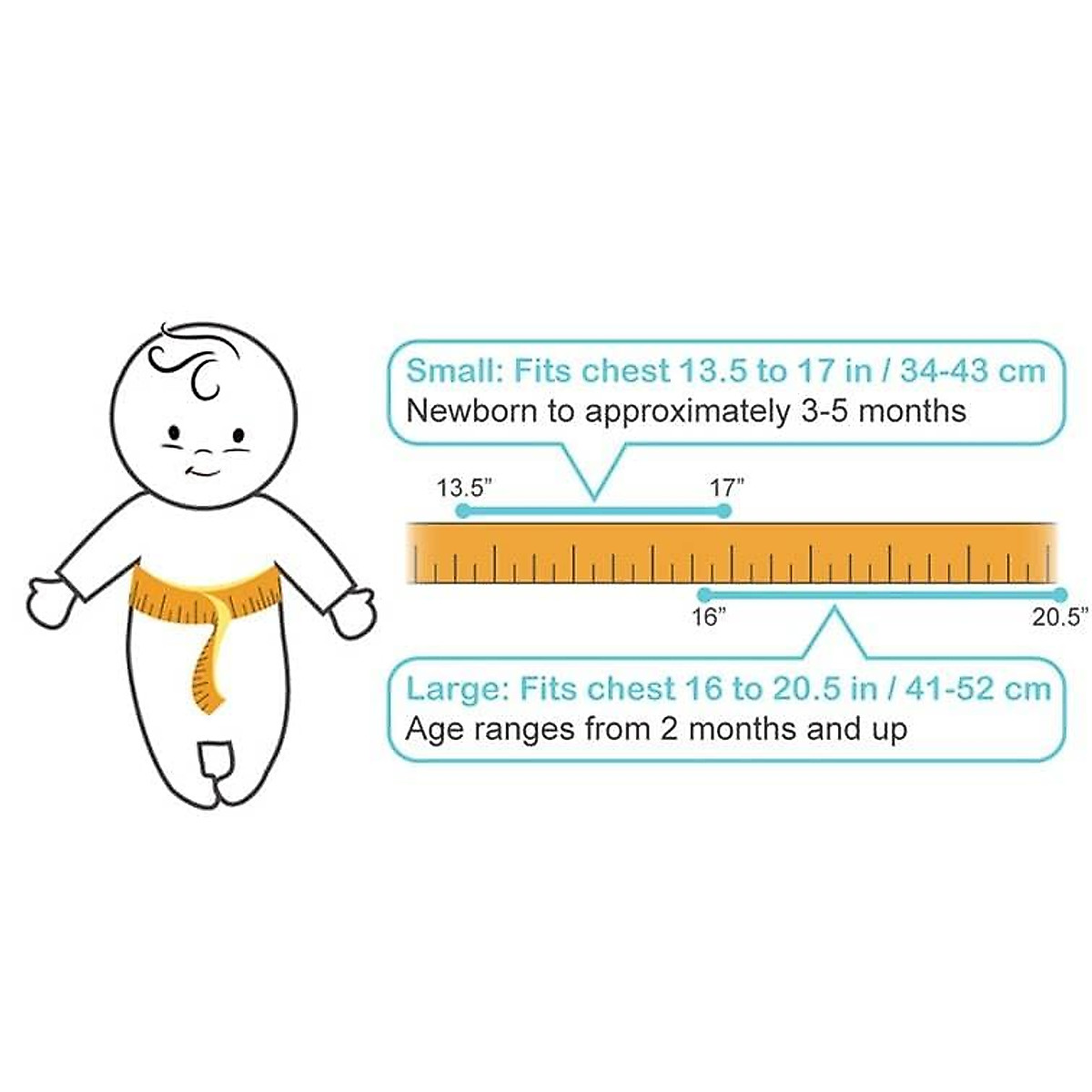 Anna & Eve - Baby Swaddle Strap, Adjustable Arms Only Wrap for Safe Sleeping - Large Size Fits Chest 16 to 20.5, Grey