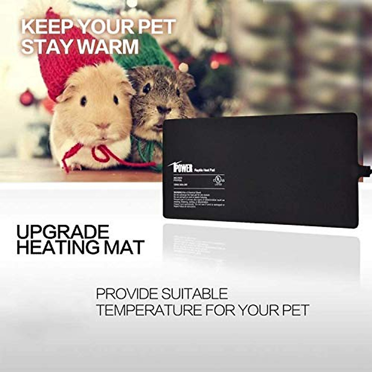 iPower PTHTPDCTRLV2HTPDM 6"x8" Reptile Heating Pad Under Tank Terrarium Heat Mat with Digital Thermostat Temperature Controller for Small Animals