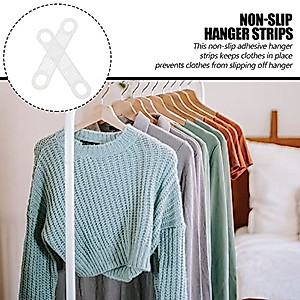 Yardwe 50Pcs Clear Non- Slip Rubber Clothes Hanger Grips Silicone Antiskid Closet Accessories Clothing Hanger Strips Windproof Clothes Hanging Accessories