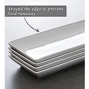 Serving Tray with Handle Exrta Large Porcelain Serving Platter Perfet for Display 16-Inch White