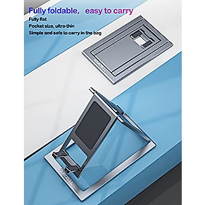 Adjustable Cell Phone Stand,Desk Phone Holder,Cradle,Dock,Aluminum Foldable Cell Phone Stand for Desk,iPhone Stand Holder for iPhone 14,Plus,Pro,Pro Max,13,12,All Android Smartphone Office Accessories