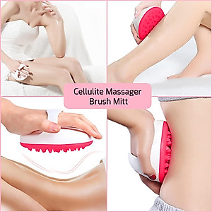 Andlane Anti Cellulite Massager – Cellulite Remover Brush Mitt and Roller - Body Shower Scrubber Exfoliator - Use with Cream & Oils