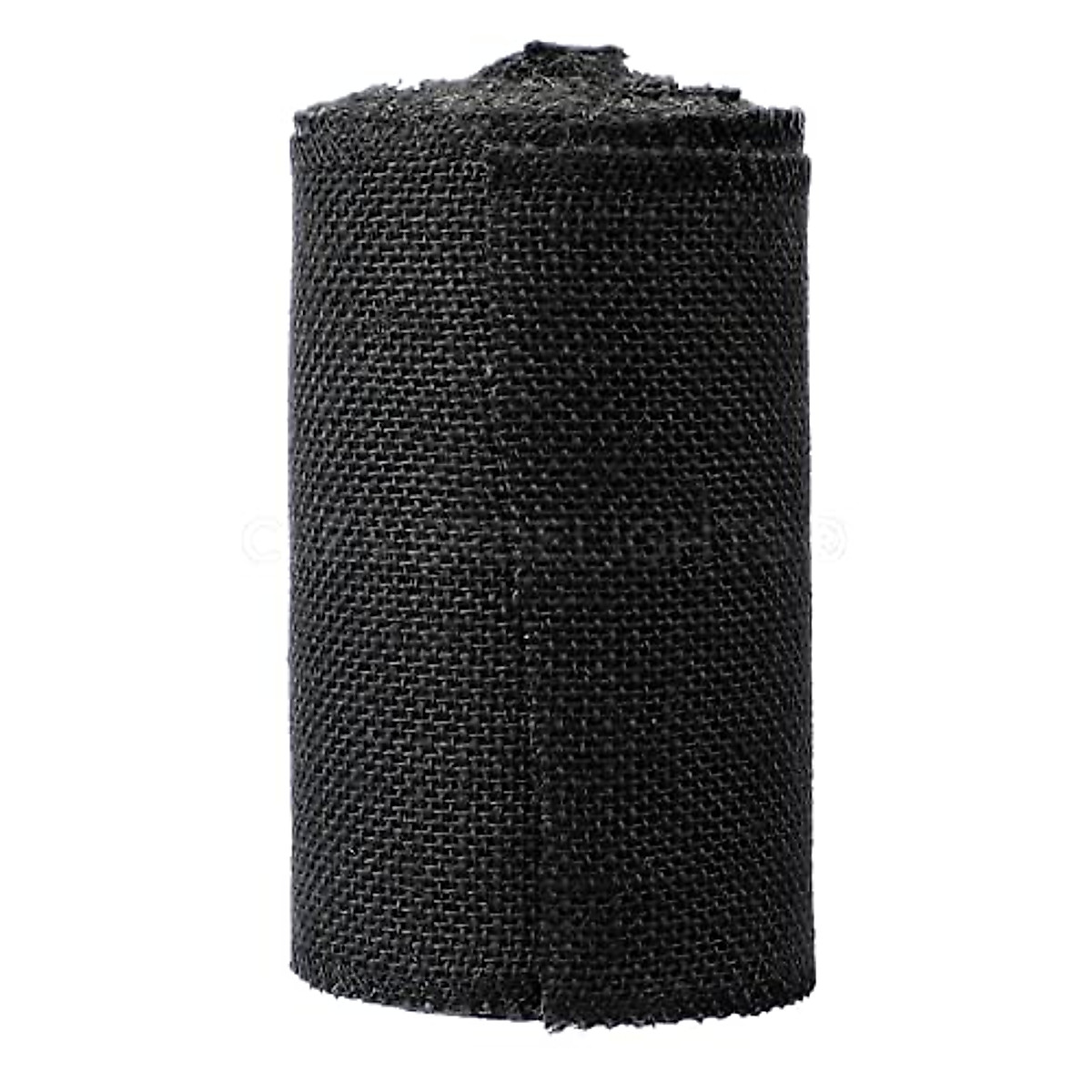 CleverDelights 6" Black Burlap Roll - Finished Edges - 10 Yards - Jute Burlap Fabric