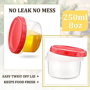 36 Pack Freezer Storage Containers with Lids, Reusable Twist Top Containers for Soup, Round Wide Mouth Lunch Jars, Freezer Deli Containers (8 oz)