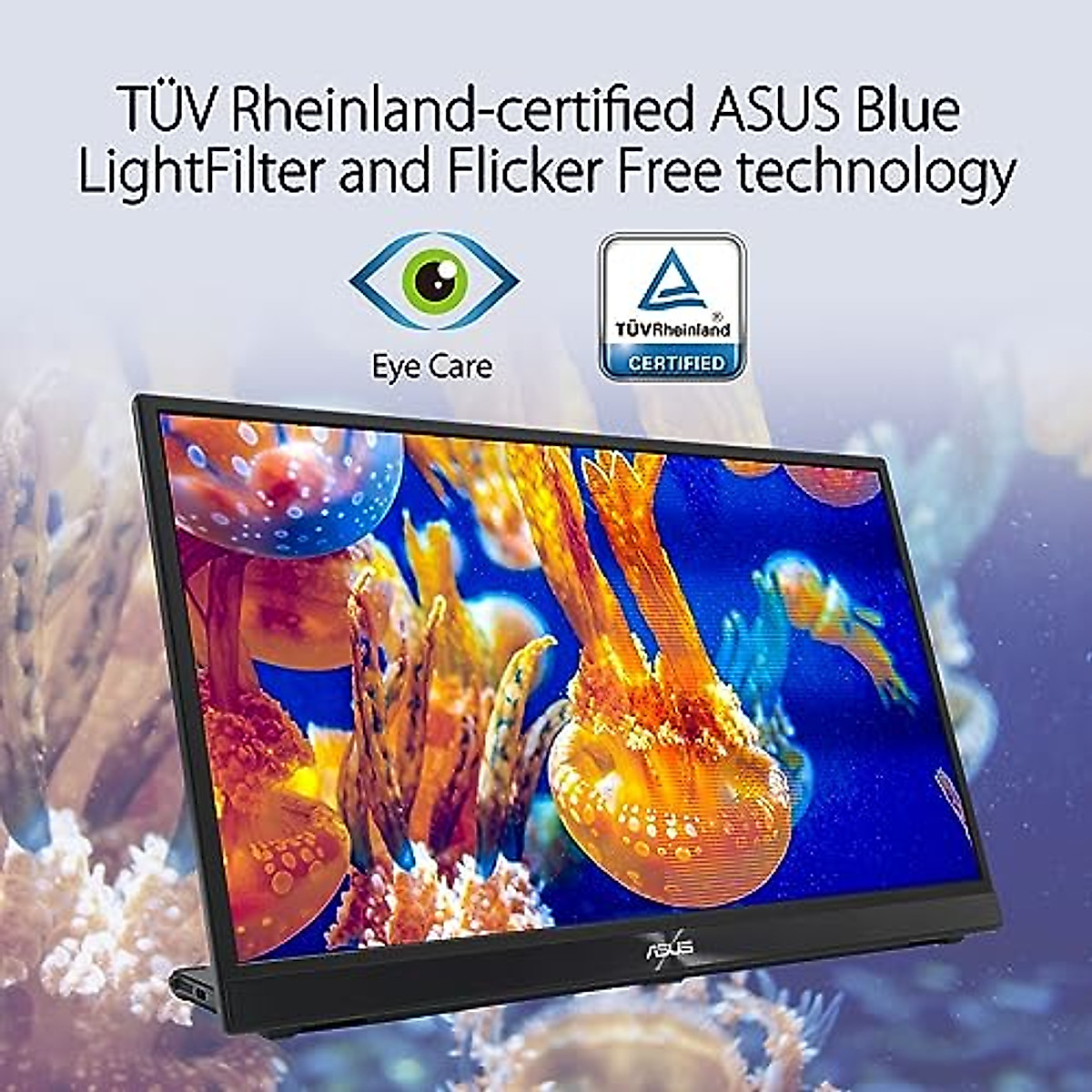 ASUS ZenScreen 16” 16:10 Portable Monitor (MB16QHG) - WQXGA (2560 x 1600), IPS, 120Hz, 100% DCI-P3, Eye Care, L-Shaped Kickstand, Tripod Mountable, USB-C, HDMI, DisplayHDR™ 400, 3-Year Warranty,Black