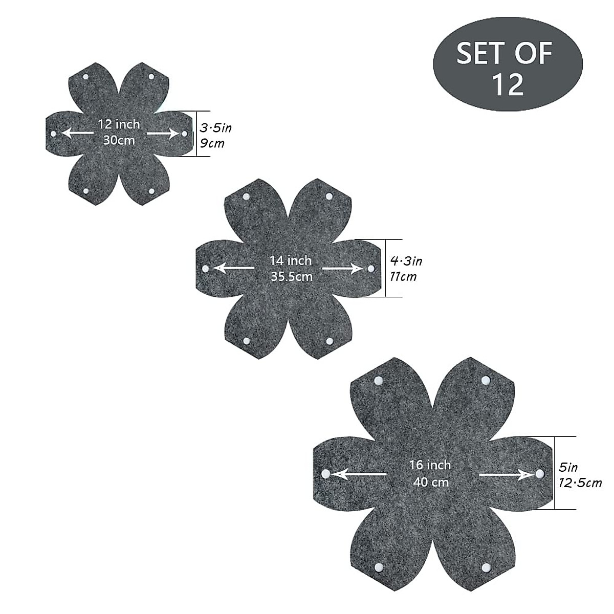 Pot and Pan Protectors, Set of 12 and 3 Different Size, Pot Dividers Pads/Cookware Protector Set/Stacking Pot Separators Protectors for Stacking and Protecting Your Cookware(Grey)