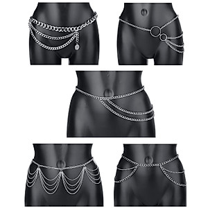 ORAZIO Silver Tone Chain Belts for Women Waist Chains Summer Beach Hip Belly Body Chains Jewelry