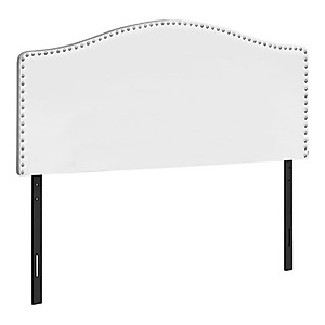 Monarch Specialties I 6012Q Bed, Headboard Only, Queen Size, Bedroom, Upholstered, Pu Leather Look, White, Transitional