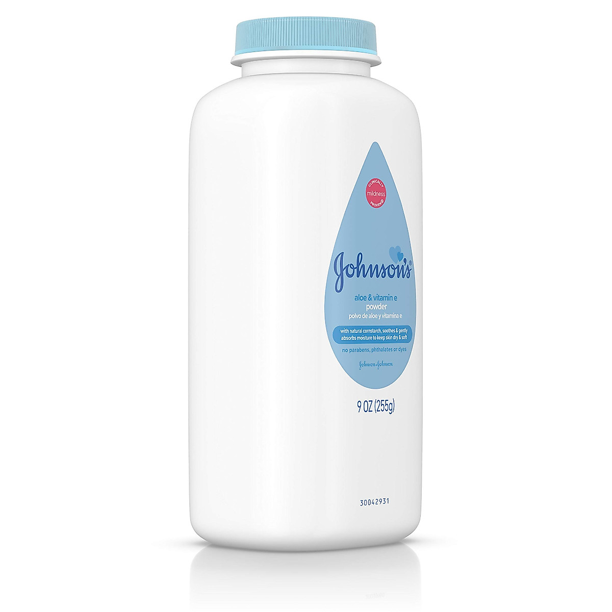 Johnson's Baby Powder with Naturally Derived Cornstarch Aloe & Vitamin E, Hypoallergenic, 9 oz