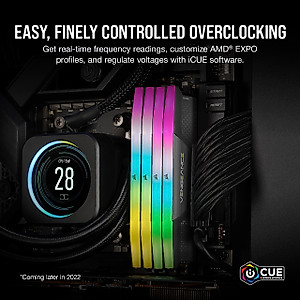 CORSAIR VENGEANCE RGB DDR5 64GB (2x32GB) DDR5 5200MHz CL40 AMD EXPO Intel XMP iCUE Compatible Computer Memory – Gray (CMH64GX5M2B5200Z40K)