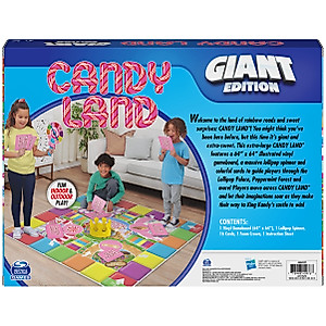 Giant Candy Land Game for Kids Party Board Game Indoor/Outdoor with Oversized Gameboard Summer Toy for Preschoolers, Kids, & Families Ages 4 and up