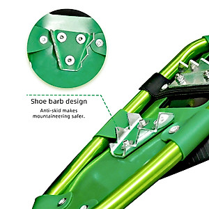 Snowshoes,Lightweight Aluminum Frame,13-Point Heavy Duty Crampons,UV Shoe Decking, and Ratchet System for Secure Fit Complete with Carry Bag (Green, 17)