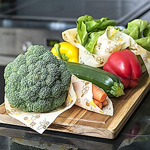 Beeswax Wrap by VertexKIT - ECO-Friendly Reusable and Washable Wraps - Biodegradable Reusable - Plastic-Free, Alternative and Sustainable Food Storage - Re-washable All Natural - Keeps Produce Fresh