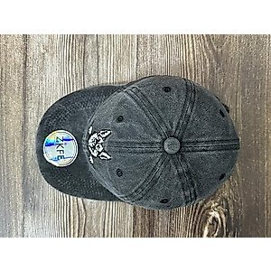 ZKFE Dog Lover Gifts, Embroidered German Shepherd Hat for Men Women, Washed Black Baseball Cap, Cotton Adjustable Dad Hat