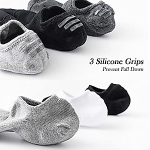 JORMATT 6 Pairs Men No Show Low Cut Socks Non-Slip Women Athletic Sneaker Socks Comfort Cotton Casual Invisible Socks, men shoe size 10-13