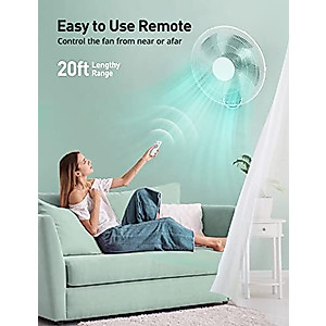 PARIS RHÔNE Wall Mount Fan, 16 inch Wall Fan with 5-Blades, 5 Speeds, 20ft Remote Control, Wide 90-Degree Oscillation, 8 Hour Timer, Quiet Operation, Fans for Bedroom, Kitchen, Study & Home Gym