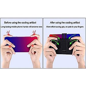 TJLSS Multifunctional Game Handle Dual Fan Cooling Bracket Mobile Phone Radiator Comfortable Handle. (Color : E)